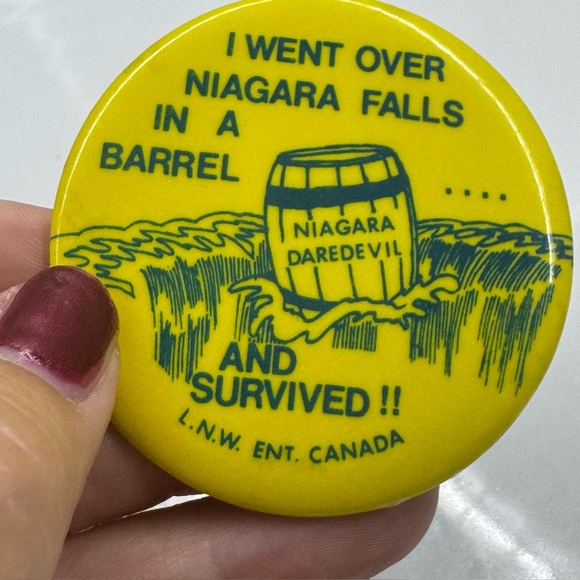 Jewelry | Vintage Niagara Falls Souvenir Button I Went Over Niagara ...